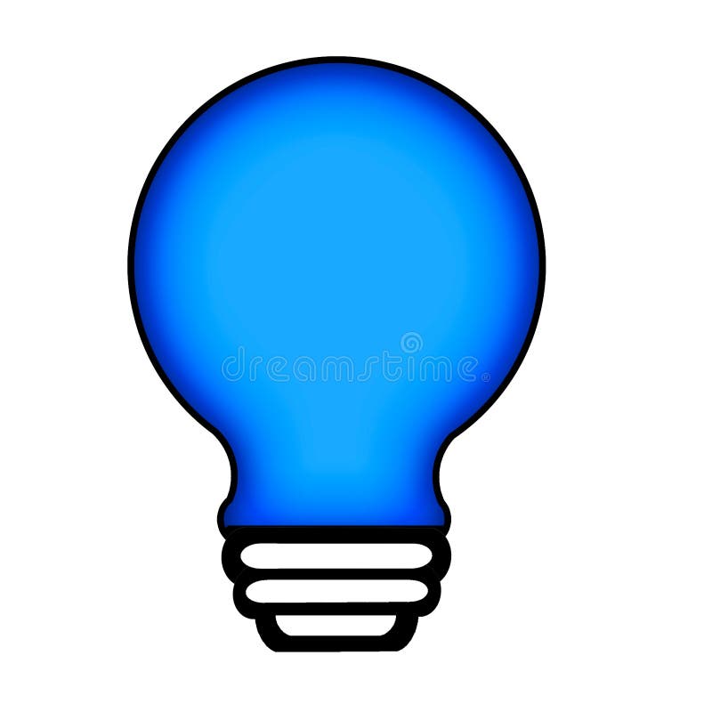 Blue Light Bulb Isolated on White Background Stock Illustration ...