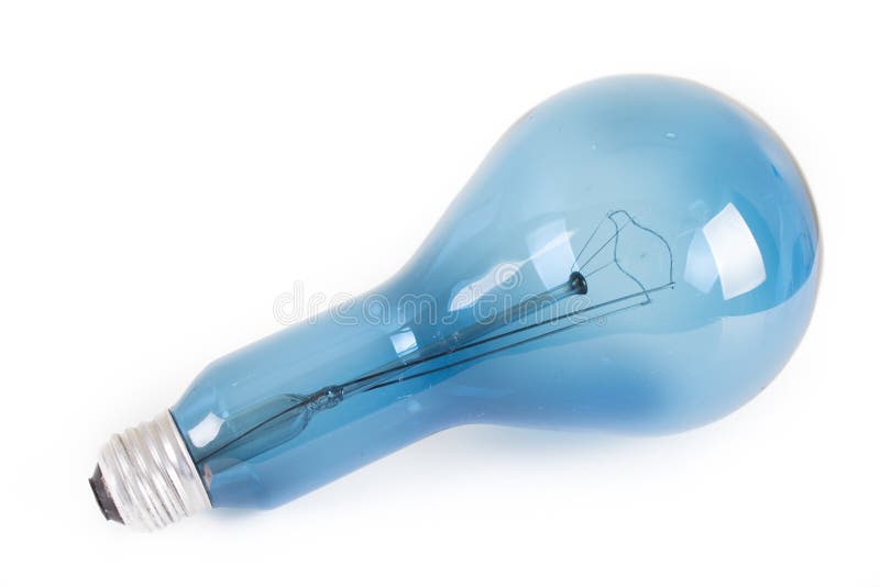 Blue light bulb stock photo. Image of background, filament - 14666110