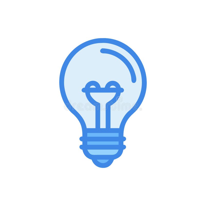 Blue Light Bulb Vector Icon for Innovation and Ideas Stock Image ...