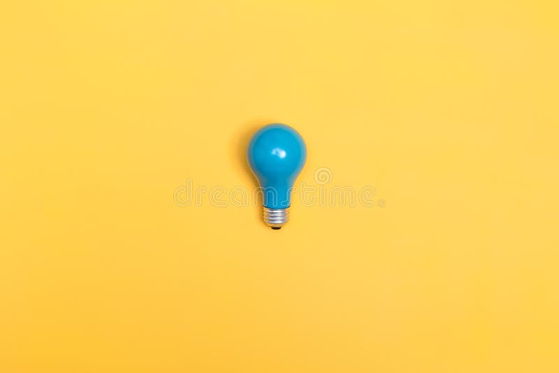 Blue Light Bulb on a Vibrant Background Stock Photo - Image of empty ...
