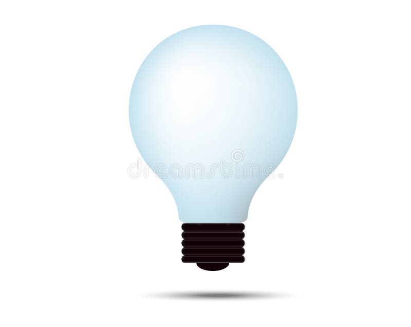 Blue Light Bulb on a White Background. Stock Illustration ...