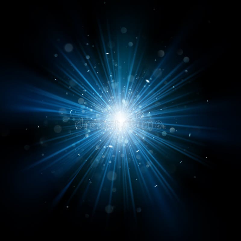 Blue Light Burst Effect. EPS 10 Vector Stock Vector - Illustration of ...