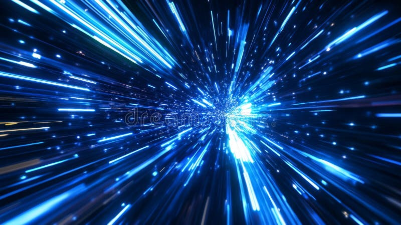 Blue Light Burst with Fast Moving Rays and Dynamic Energy Flow Stock ...