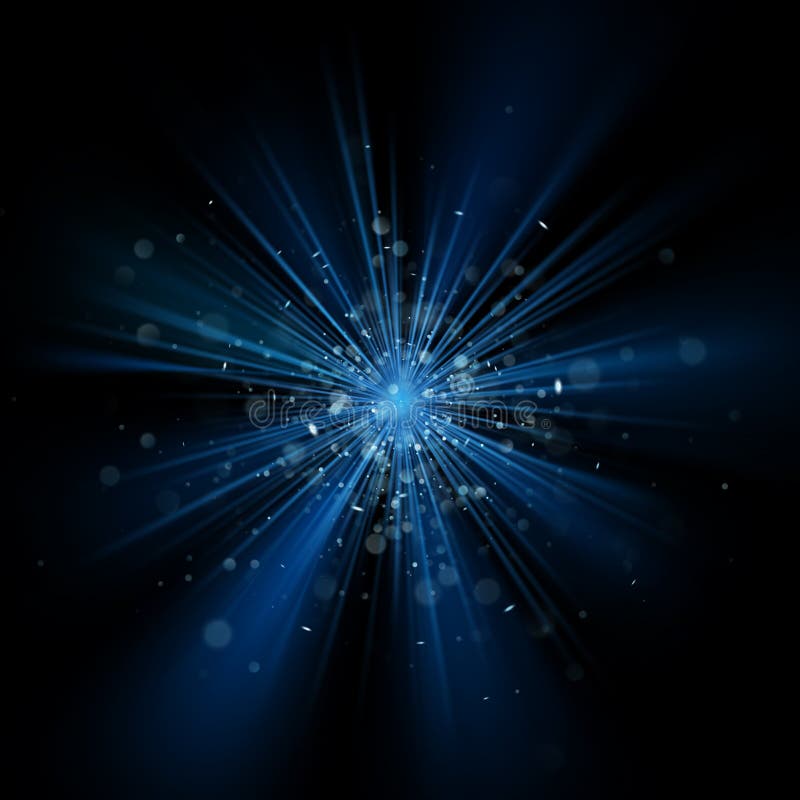 Blue Light Burst Effect. EPS 10 Vector Stock Vector - Illustration of ...