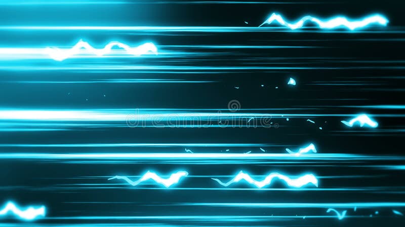 Blue Light with Cartoon Speed Lines. Comic Rays on Black Background ...