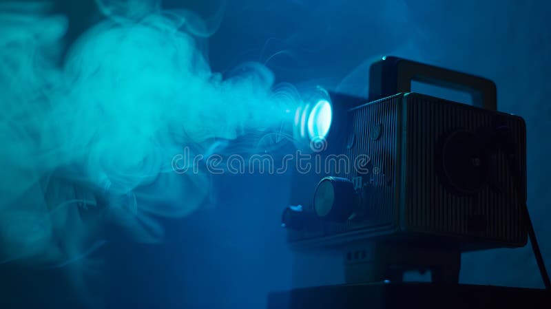 A Blue Light is Coming Out of a Projector Stock Photo - Image of steam ...