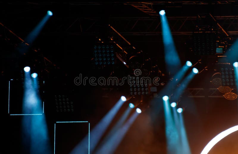 Blue Light at a Concert. Abstract Background Stock Image - Image of ...