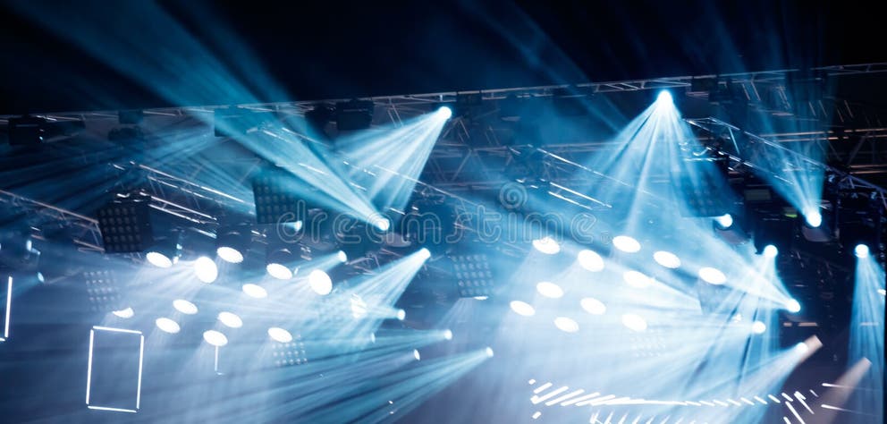 Blue Light at a Concert. Abstract Background Stock Image - Image of ...