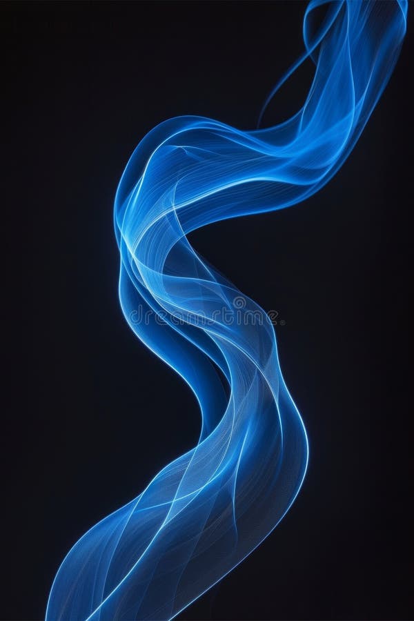 Blue Light Digital Abstract Wave Technology Background with Futuristic ...