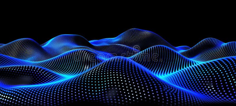 Blue Light Digital Abstract Wave Technology Background with a ...