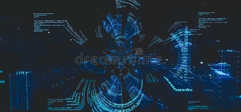 Blue Light Digital Screen Background Abstract Shapes Blurs Stock ...