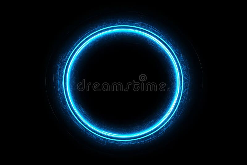 A Blue Light Effect on a Circular Placeholder for Text, Set Against a ...