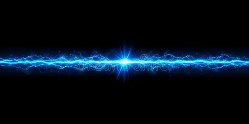 Blue Light Effect with Horizontal Glow Line Stock Photo - Image of ...