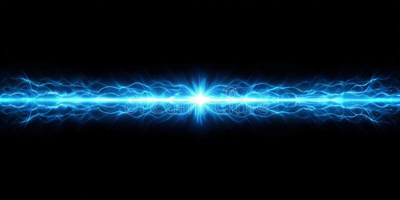 Blue Light Effect with Horizontal Glow Line Stock Photo - Image of ...