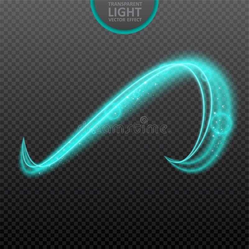 Blue Light Effect on Transparent Background with Realistic Sparkles ...