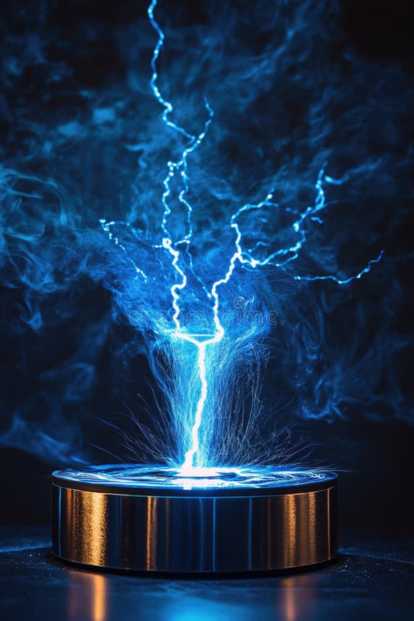 Blue Light Emission from Metal Object Stock Image - Image of spectrum ...