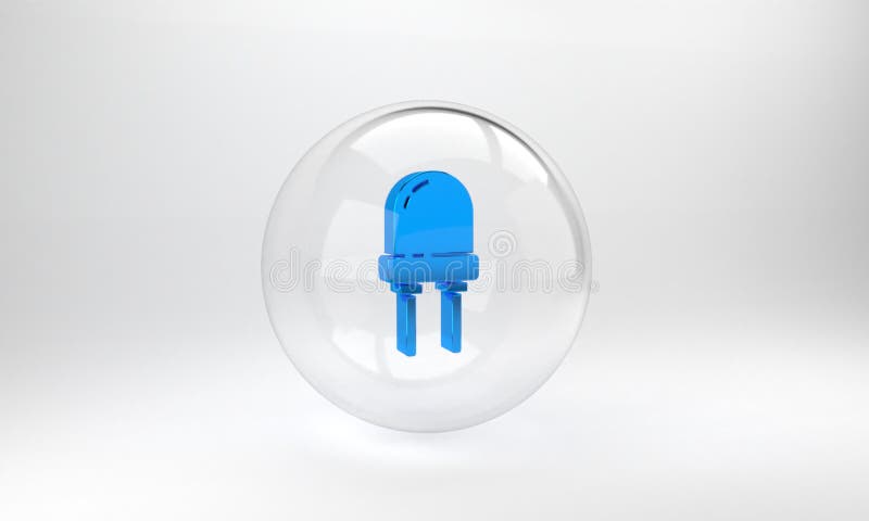 Blue Light Emitting Diode Icon Isolated on Grey Background ...