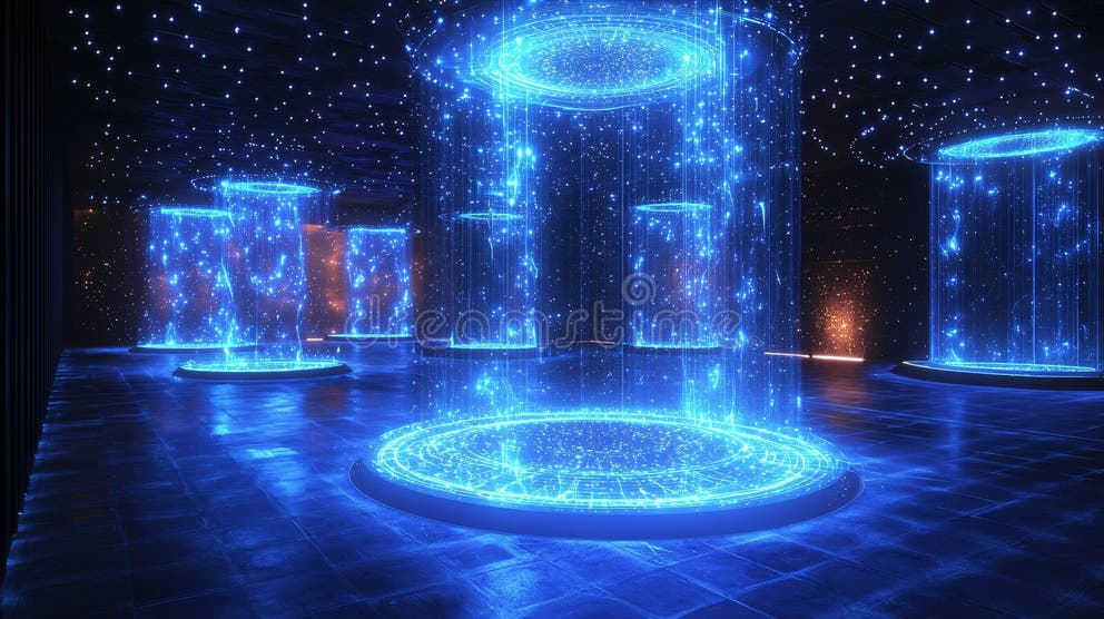 Blue light energy column stock image. Image of effects - 373882047