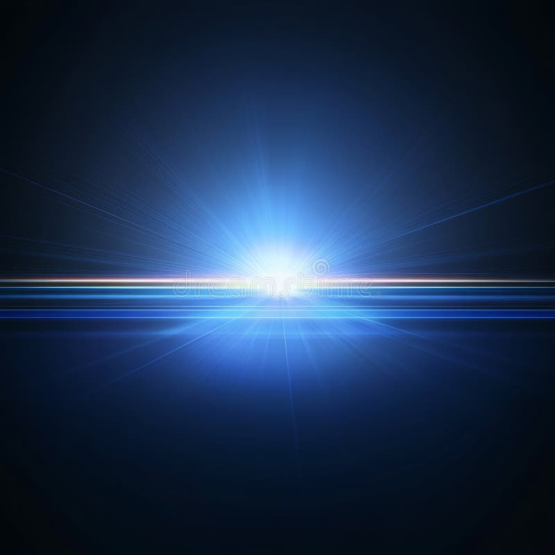 Blue Light Explosion with Lens Flare Effect on Transparent Background ...