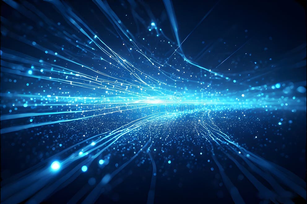 Blue Light Explosion with Rays and Sparkles, Ideal for Technology, Sci ...