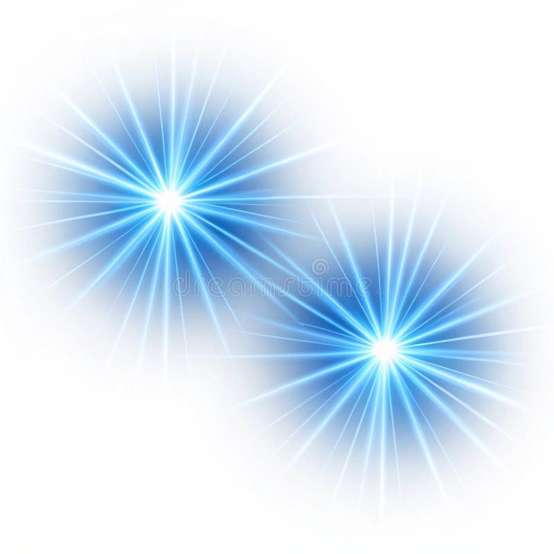 Blue Light Flares Illustration Isolated on White Background Stock ...