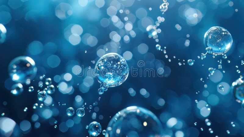 Blue Light Gel Molecule: Scientific Cosmetology Background with ...