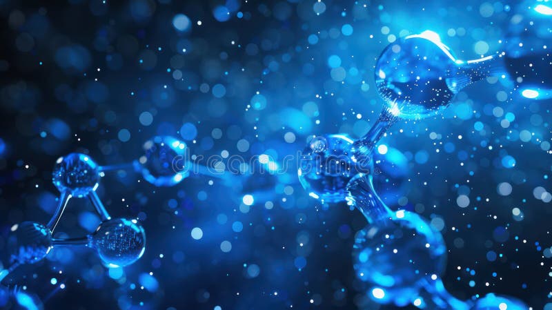 Blue Light Gel Molecule: Scientific Cosmetology Background with ...