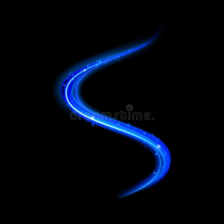 Blue Light Glow Comet Vector Wave Trail Stock Vector - Illustration of ...