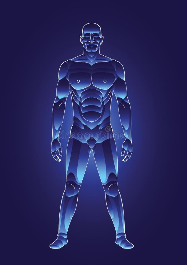 Blue light human male body stock vector. Illustration of scan - 86722220