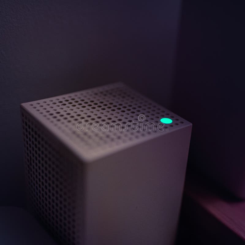 Blue Light Indicator on a Mesh Wifi Router. Stock Image - Image of ...