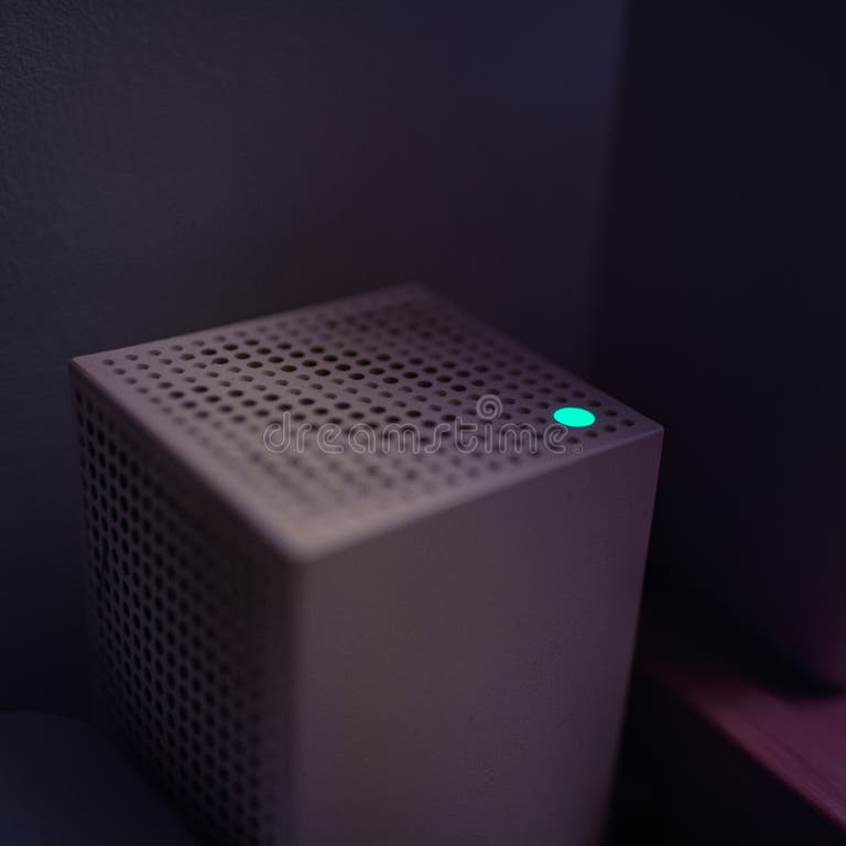 Blue Light Indicator on a Mesh Wifi Router. Stock Image - Image of ...
