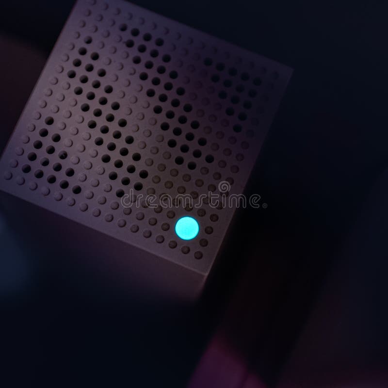 Blue Light Indicator on a Mesh Wifi Router. Stock Photo - Image of ...
