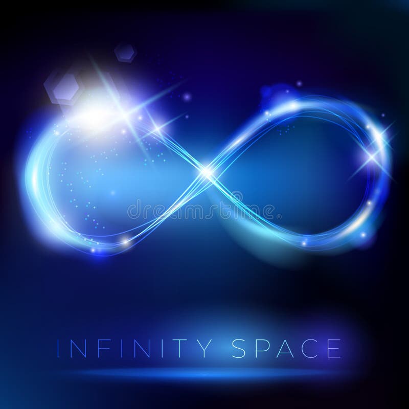 Blue Light Infinity Symbol with Lights Effects Stock Vector ...