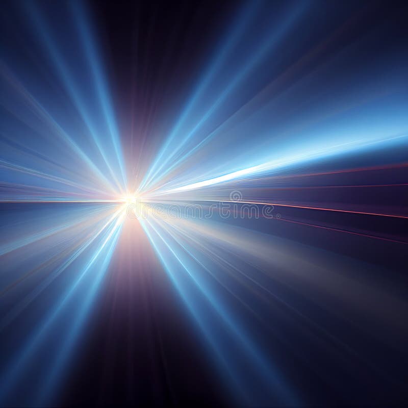 Blue Light Lens Flare on Black Background. Stock Illustration ...