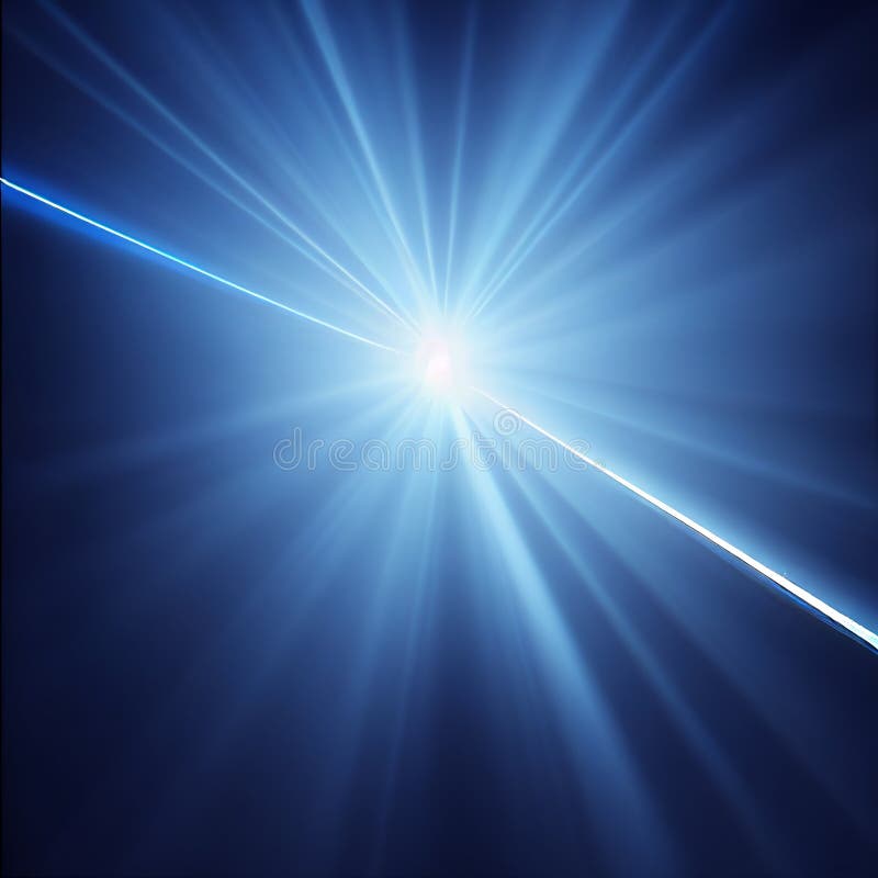 Blue Light Lens Flare on Black Background. Stock Illustration ...