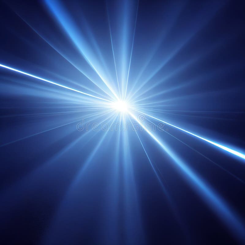 Blue Light Lens Flare on Black Background. Stock Illustration ...