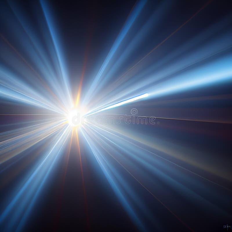 Blue Light Lens Flare on Black Background. Stock Illustration ...