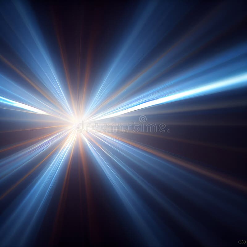 Blue Light Lens Flare on Black Background. Stock Illustration ...