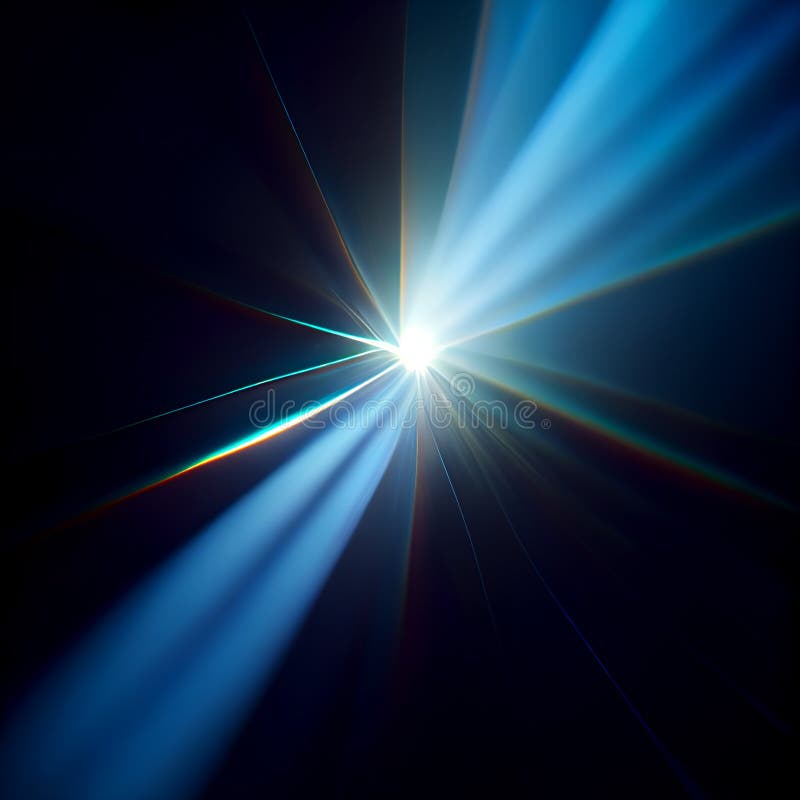 Blue Light Lens Flare on Black Background. Stock Illustration ...