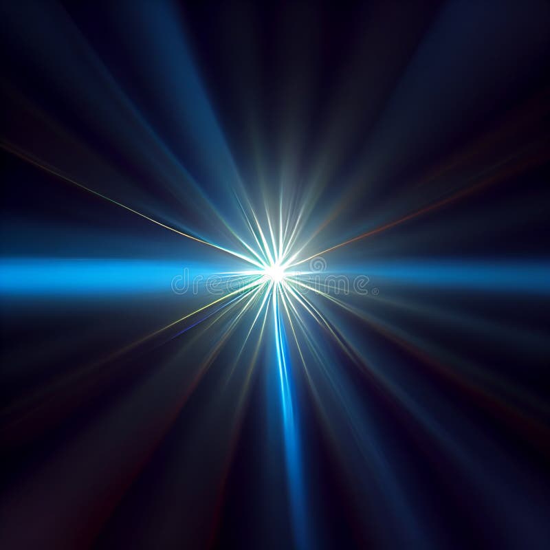 Blue Light Lens Flare on Black Background. Stock Illustration ...