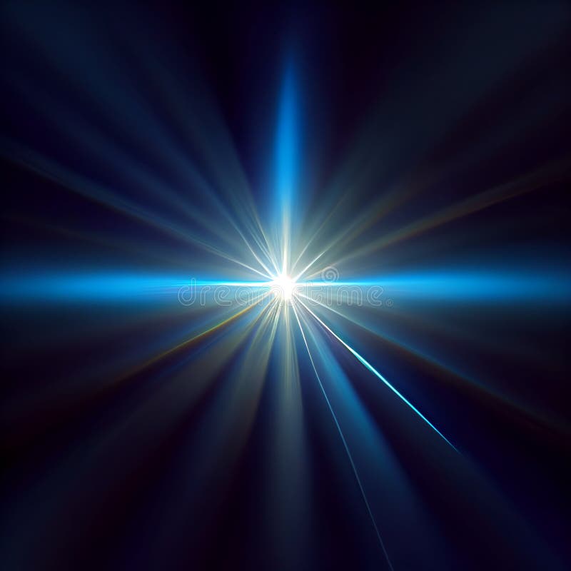 Blue Light Lens Flare on Black Background. Stock Illustration ...