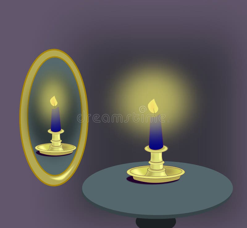 Reflection Of The Candles In The Mirror Stock Vector - Illustration of ...