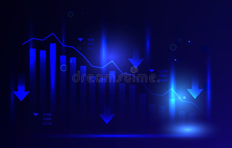 Blue Light Negative Bar Graph Chart Depreciation Business Economic ...