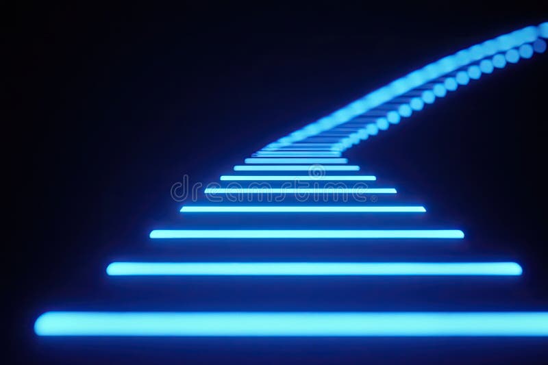 Neon Steps to the Future stock illustration. Illustration of futuristic ...