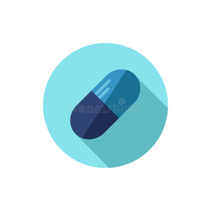 Blue and Light Blue Pill Medicine Flat Design Stock Vector ...