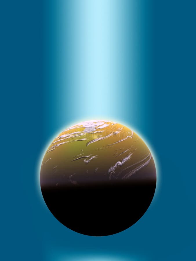 Blue light on planet stock illustration. Illustration of space - 1093766