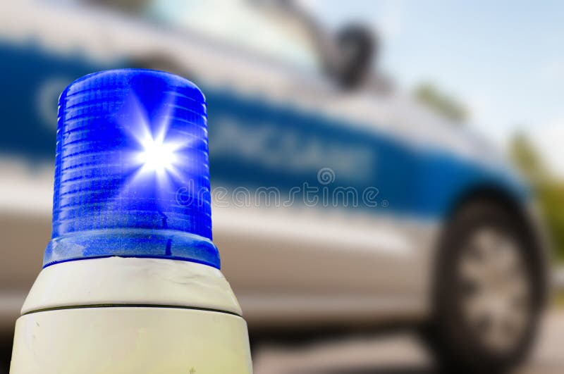 Blue light police stock photo. Image of case, germany - 193595808