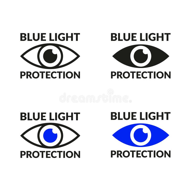 Blue Light Protection Eye Icon Symbol Stock Illustration - Illustration ...