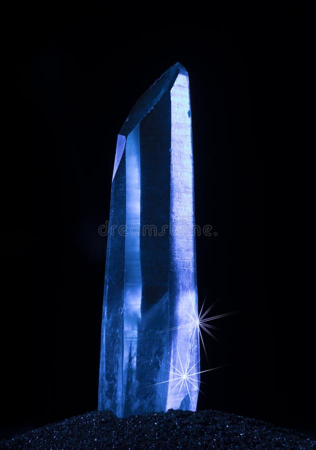 Blue Light on a Quartz Crystal Stock Photo - Image of quartz, clear ...