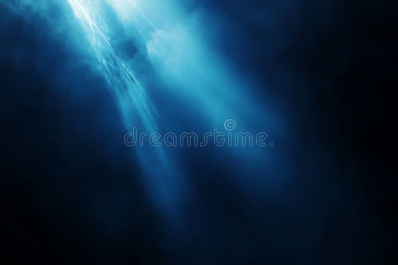 Blue Light Rays Breaking through Dark Clouds Stock Illustration ...